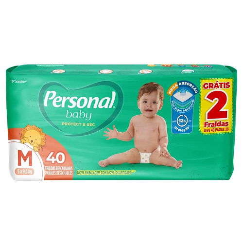 Fralda Personal Baby Protect e Sec M 40 Unidades - Clubinho do Desconto Fralda Personal Baby Protect e Sec M 40 Unidades - Clubinho do Desconto